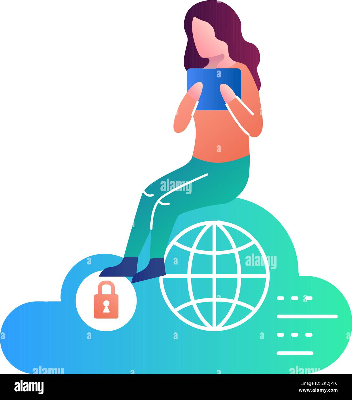 Cloud Management Icon Flat Vector Big Database Stock Vector Image And Art Alamy