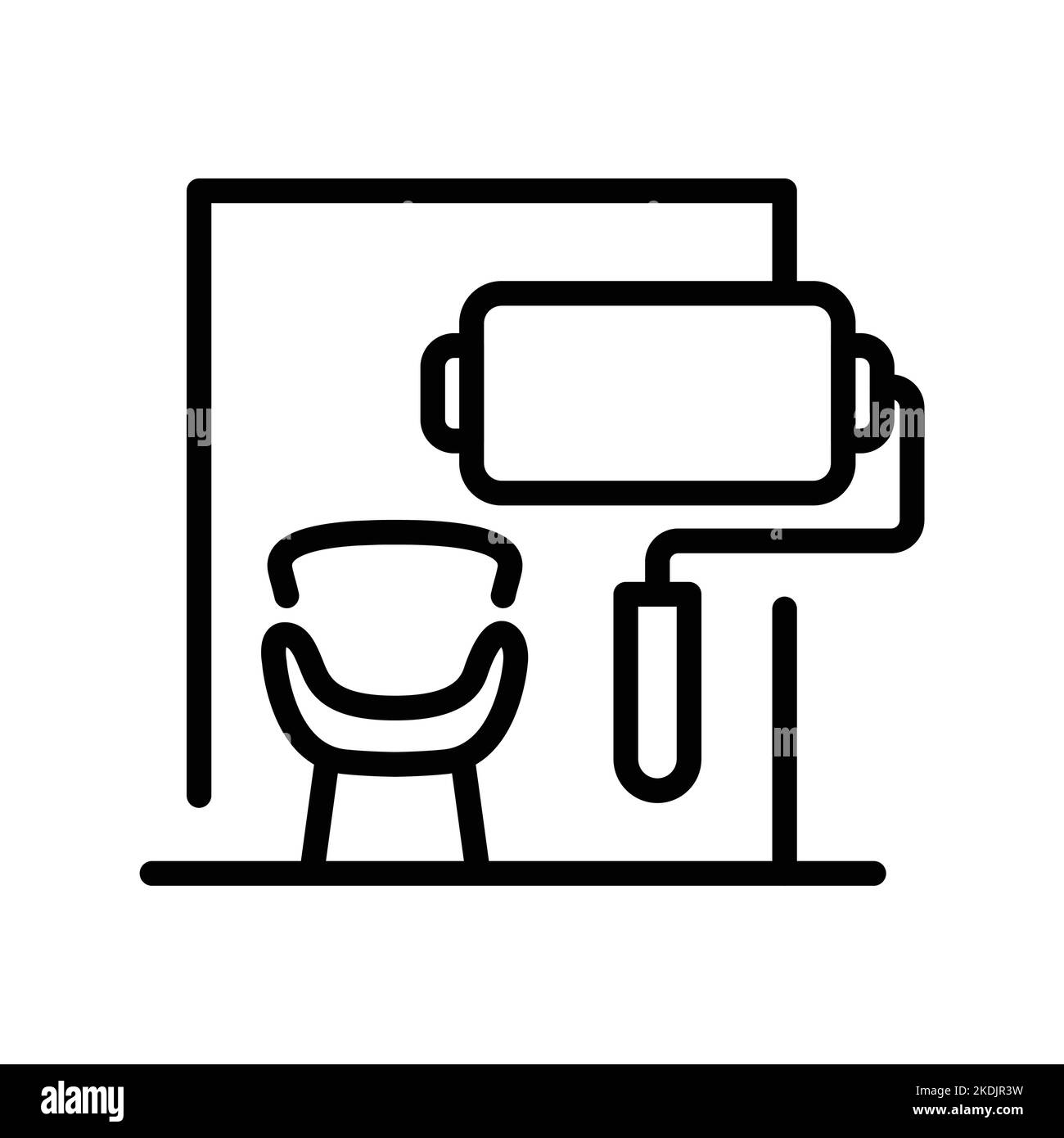 Interior decoration black line icon. Pictogram for web page Stock ...