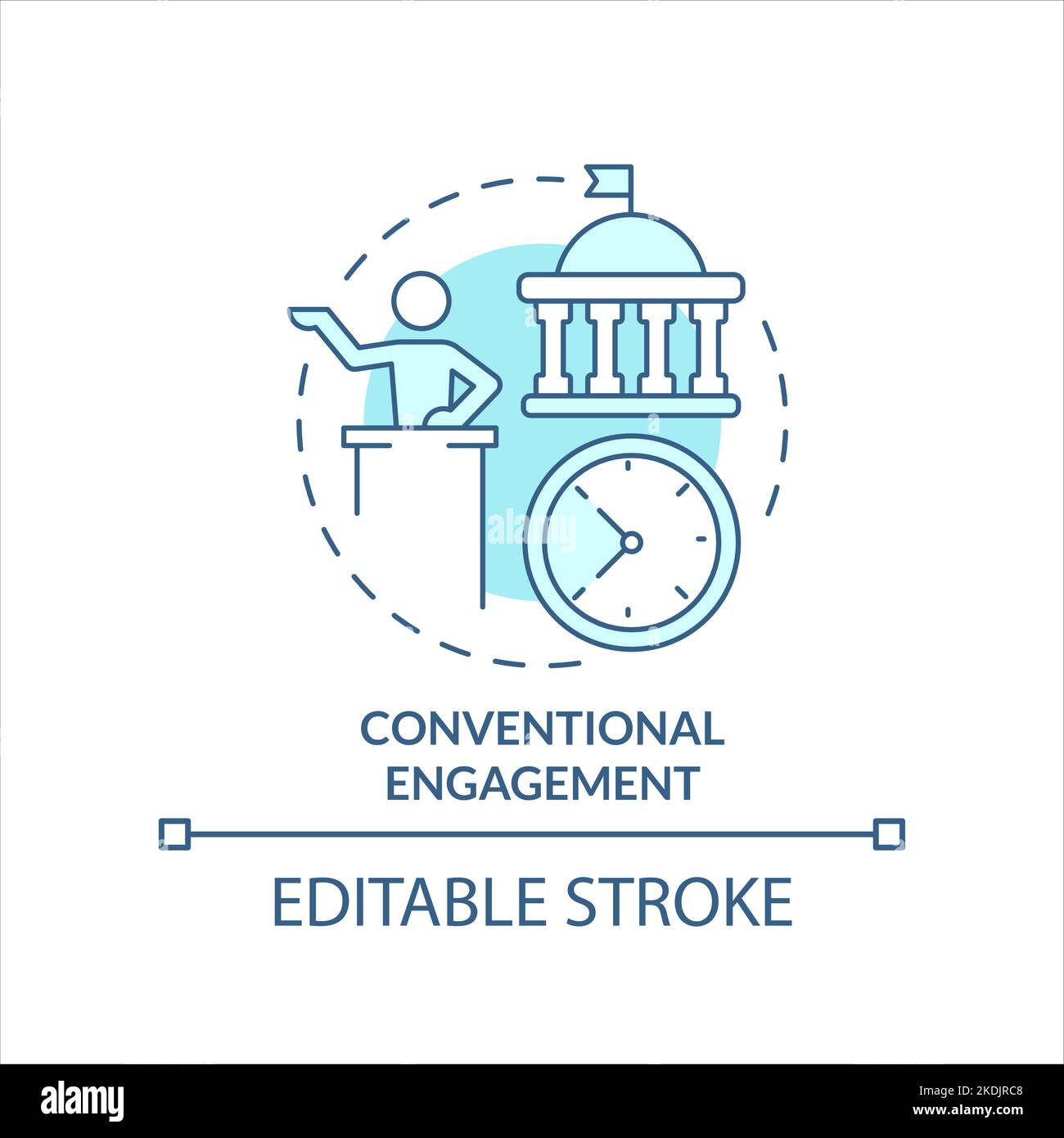 Conventional engagement turquoise concept icon Stock Vector Image & Art ...