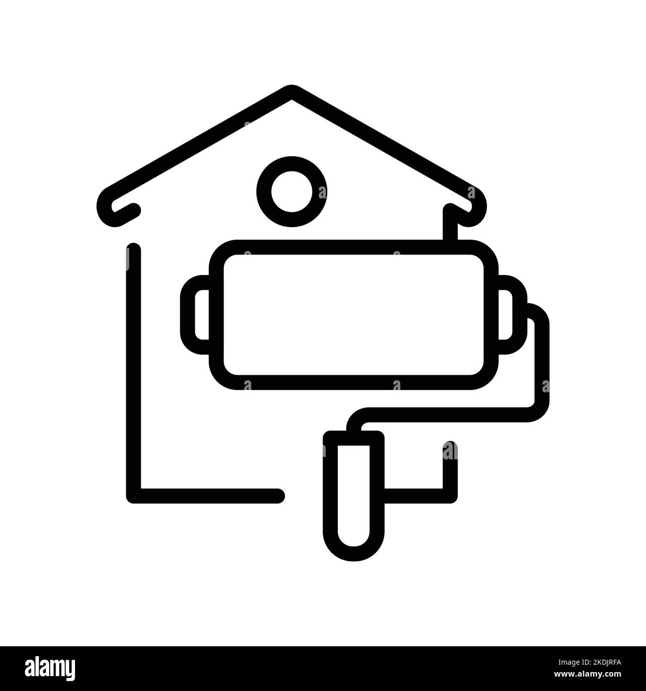 Painting the facade black line icon. Pictogram for web page Stock ...