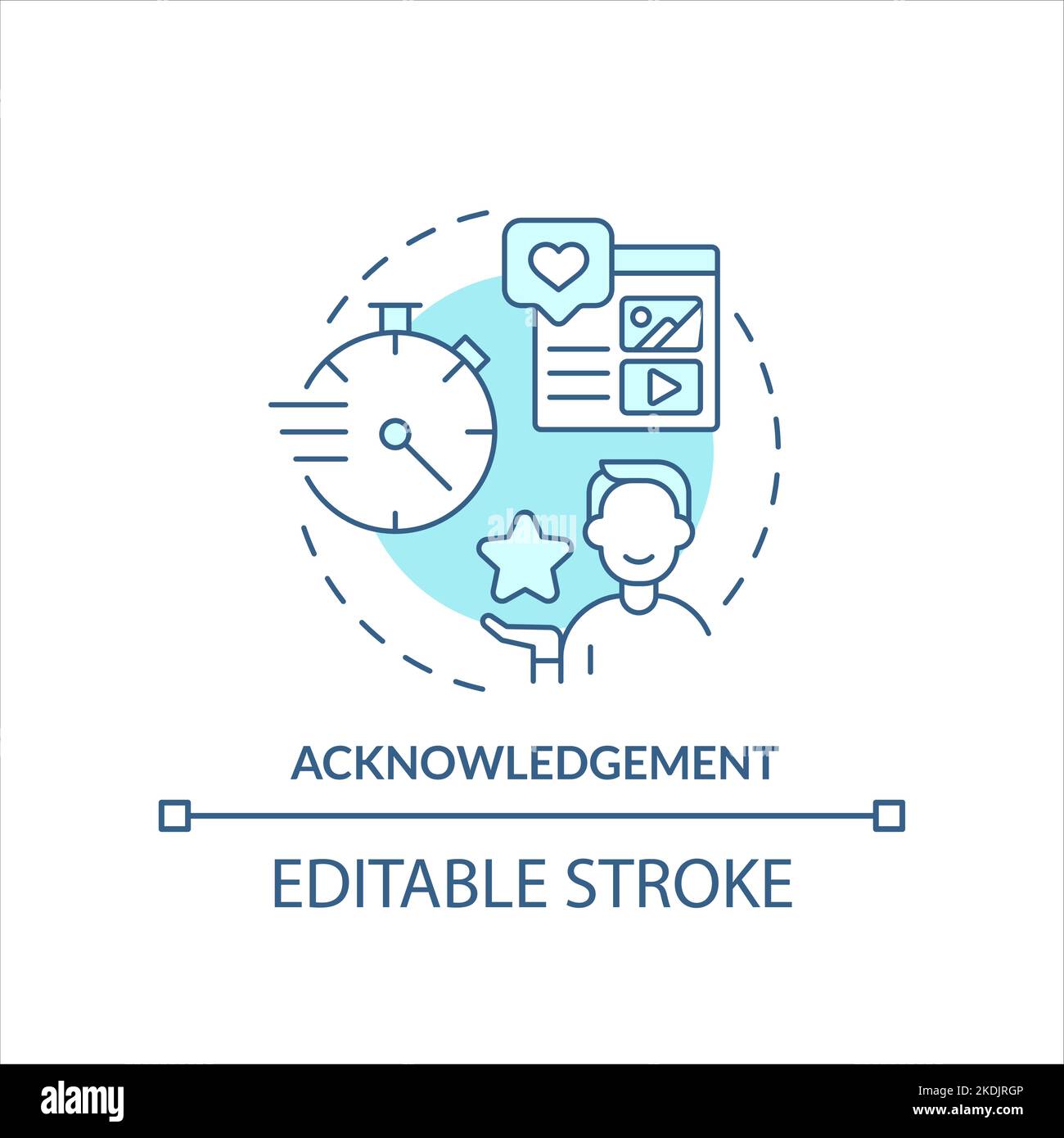 Acknowledgement turquoise concept icon Stock Vector Image & Art - Alamy