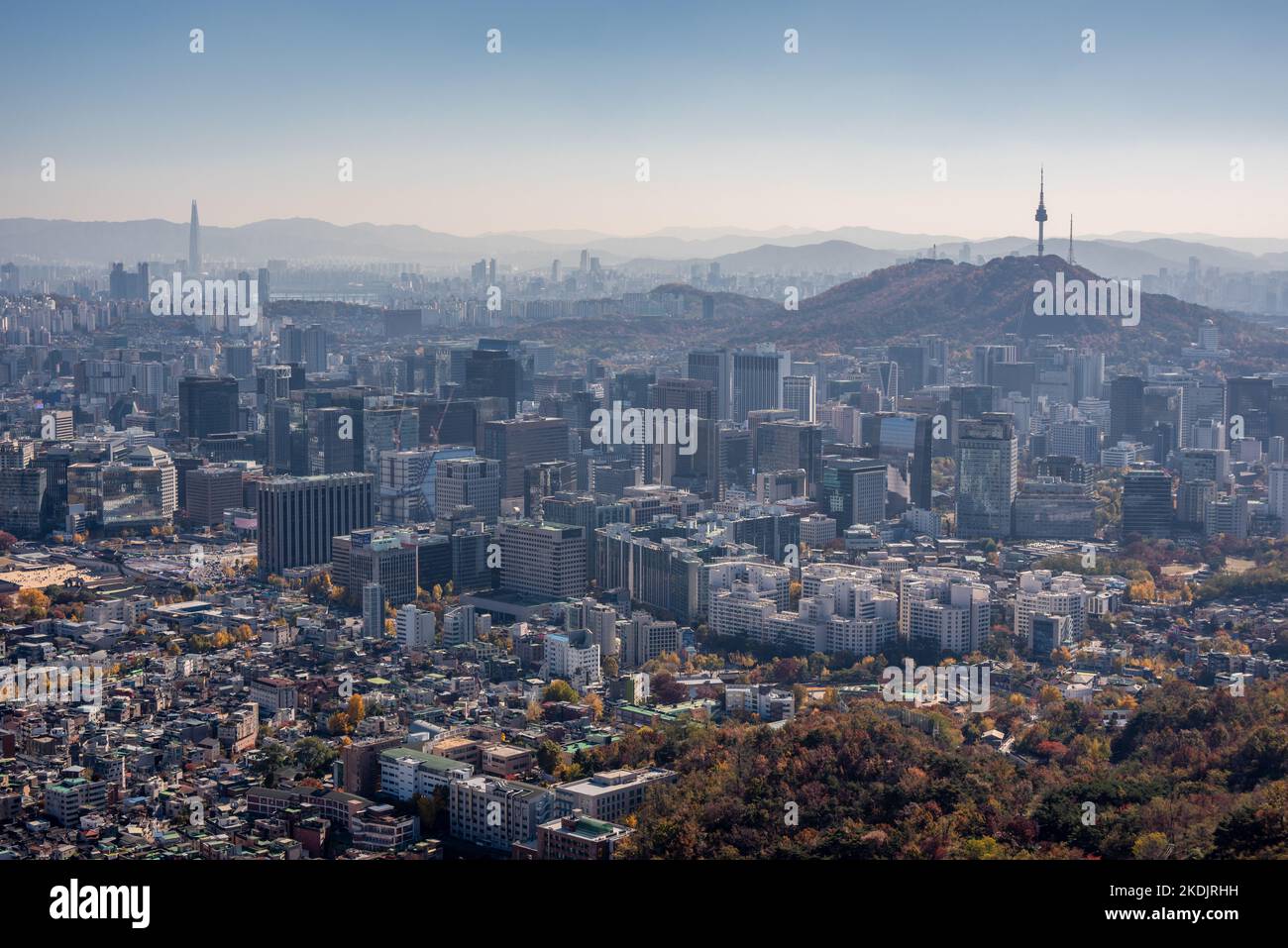 Seoul South Korea cityscape view from Inwangsan mountain on 5 November ...