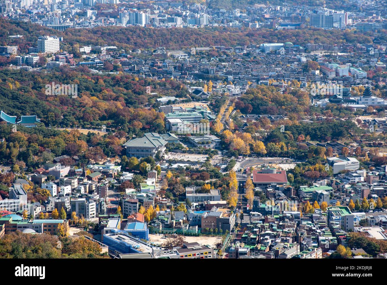 Seoul South Korea cityscape view from Inwangsan mountain on 5 November ...