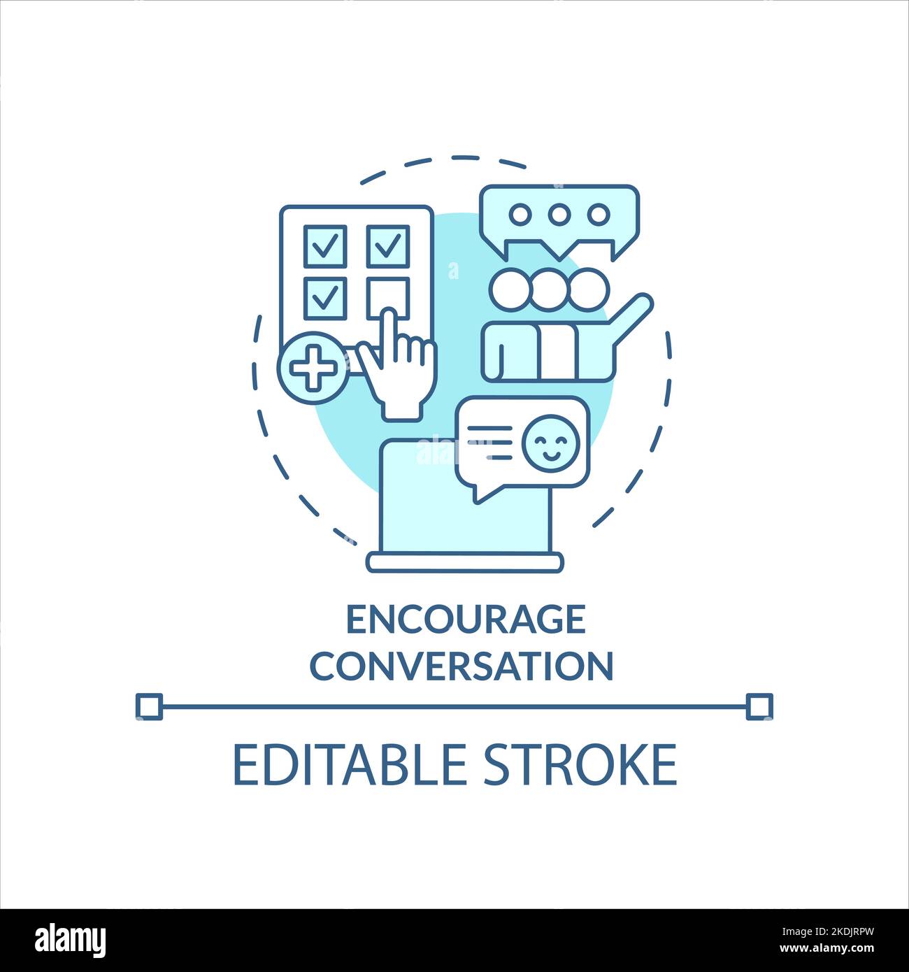 Encourage conversation turquoise concept icon Stock Vector Image & Art ...