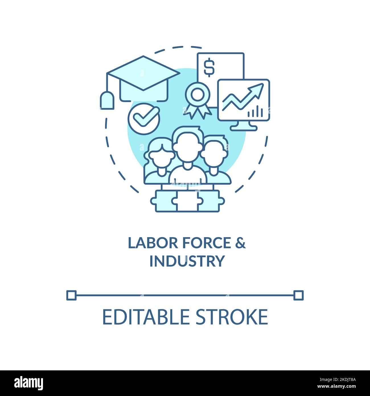 Labor force and industry turquoise concept icon Stock Vector Image ...