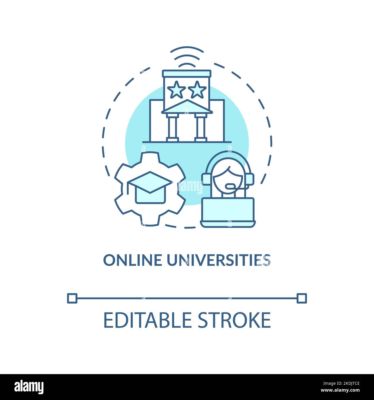 Online universities turquoise concept icon Stock Vector Image & Art - Alamy