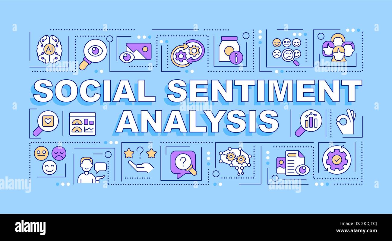 Social Sentiment Analysis Word Concepts Blue Banner Stock Vector Image