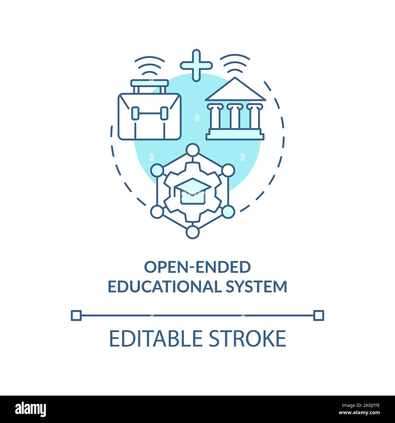 Open ended educational system turquoise concept icon Stock Vector Image & Art - Alamy