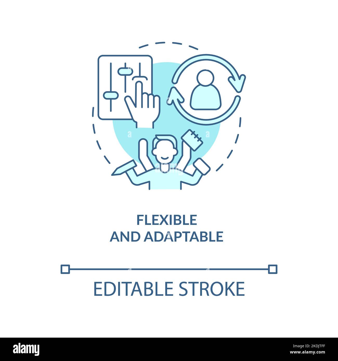 Flexible and adaptable turquoise concept icon Stock Vector Image & Art ...