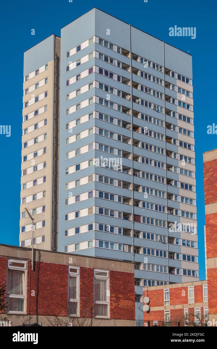 Council housing tower block in Abbey Estate in Camden, London, England ...