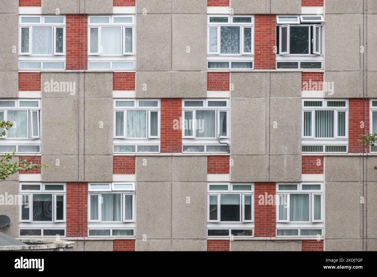 Facade of George loveless house, a huge council housing block in Dorset ...