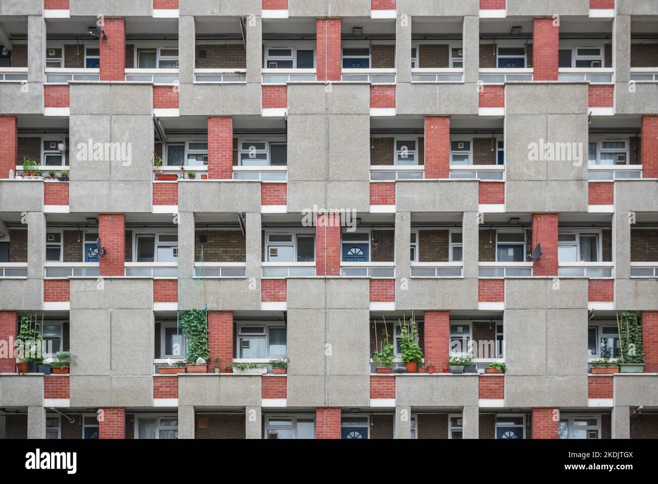 Facade of George loveless house, a huge council housing block in Dorset ...