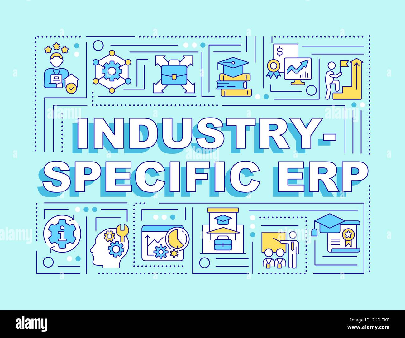 Industry specific ERP word concepts turquoise banner Stock Vector Image & Art - Alamy