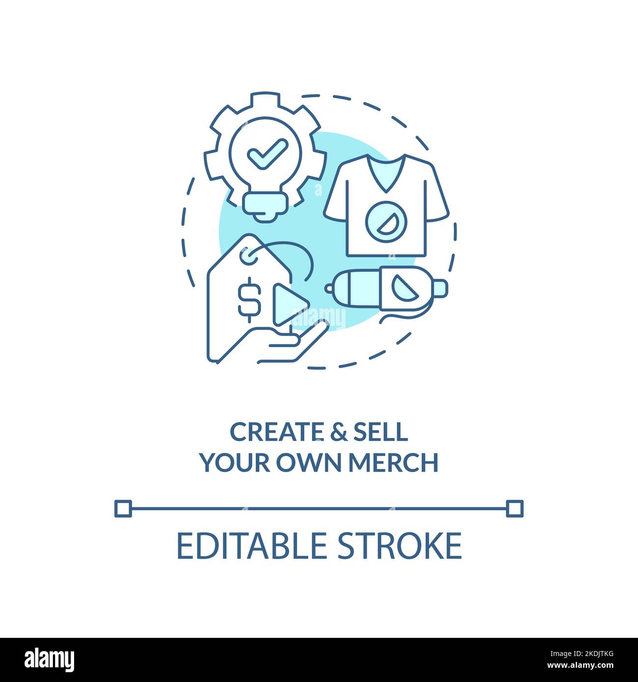 Create and sell merchandise turquoise concept icon Stock Vector Image ...