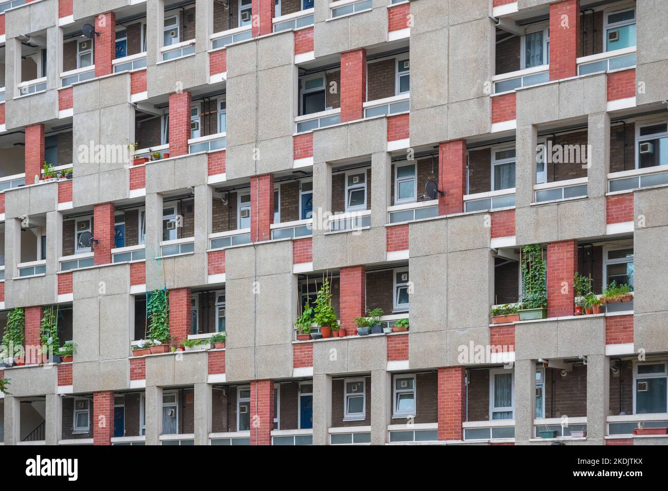 Facade of George loveless house, a huge council housing block in Dorset ...
