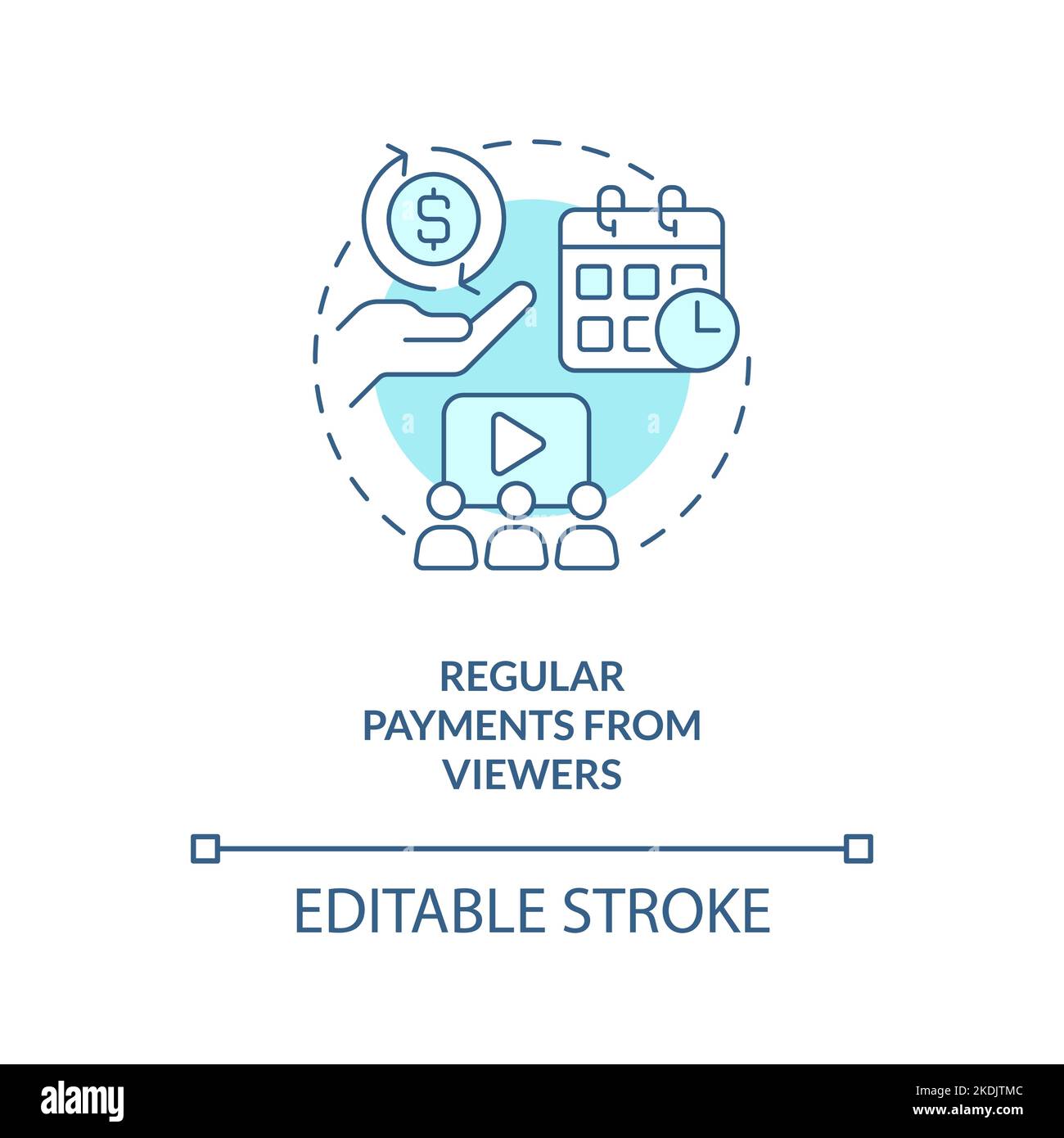 Regular payments from viewers turquoise concept icon Stock Vector Image ...