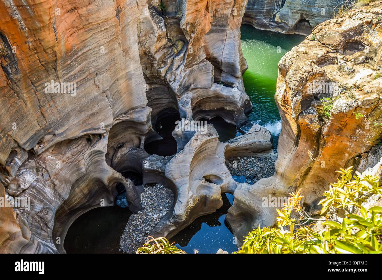 Rock formation in Bourke's Luck Potholes in Blyde canyon reserve in ...