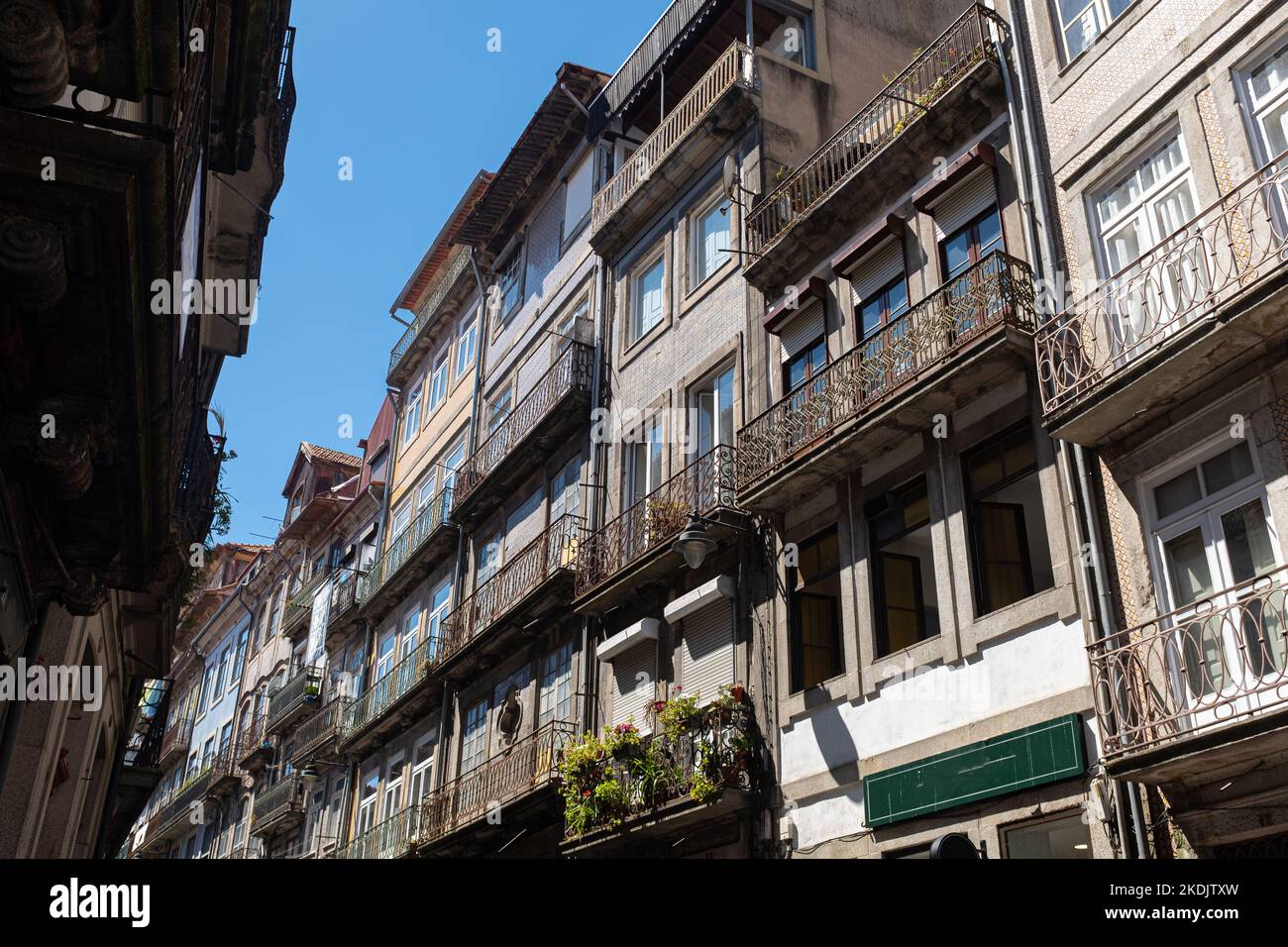 Domestic houses facades with tiled bricks on typical old buildings in ...