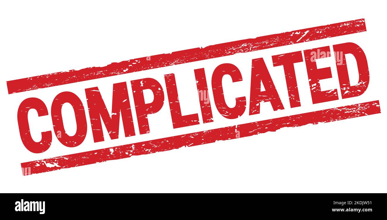 COMPLICATED text written on red rectangle stamp sign Stock Photo - Alamy