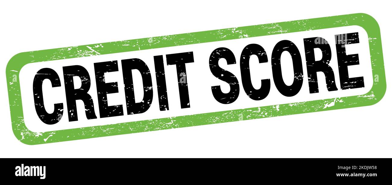 CREDIT SCORE text written on green-black rectangle stamp sign Stock ...
