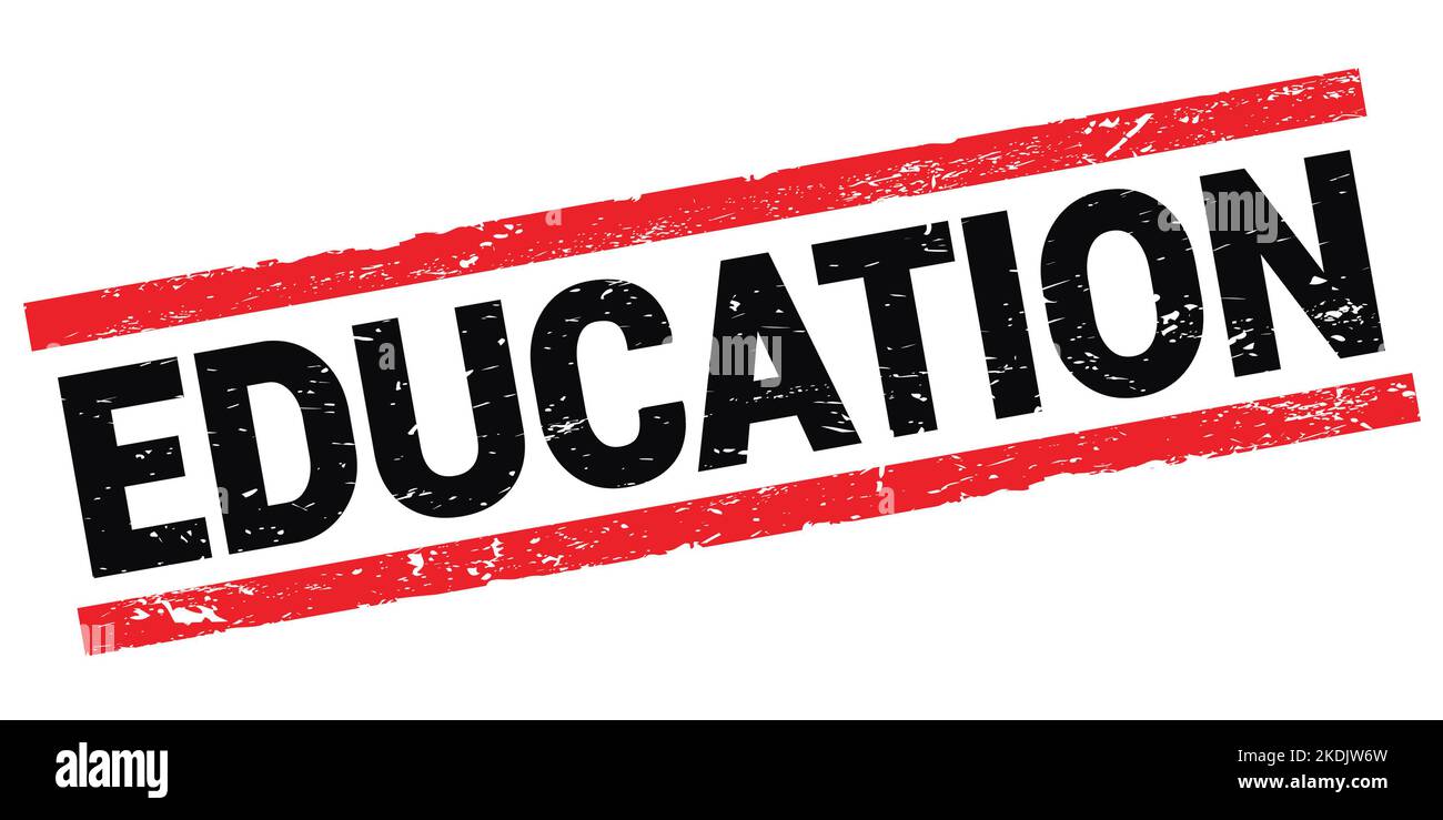 EDUCATION text written on black-red rectangle stamp sign Stock Photo ...
