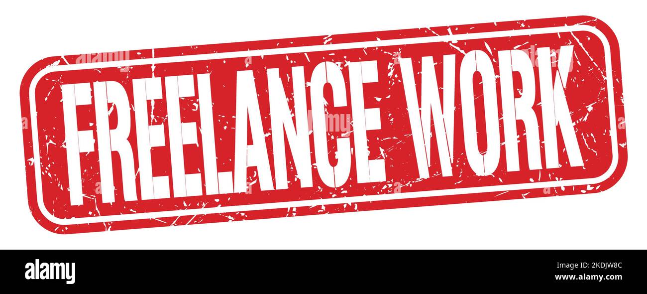 FREELANCE WORK text written on red grungy stamp sign Stock Photo - Alamy