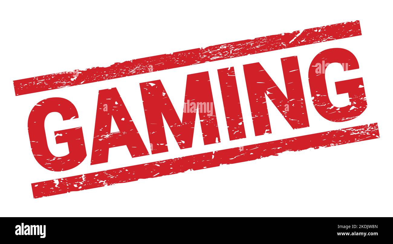 GAMING text written on red rectangle stamp sign Stock Photo - Alamy