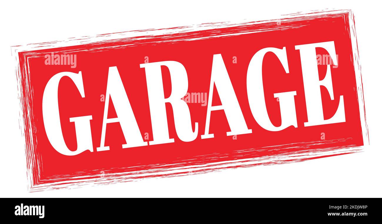 GARAGE text written on red rectangle stamp sign Stock Photo - Alamy