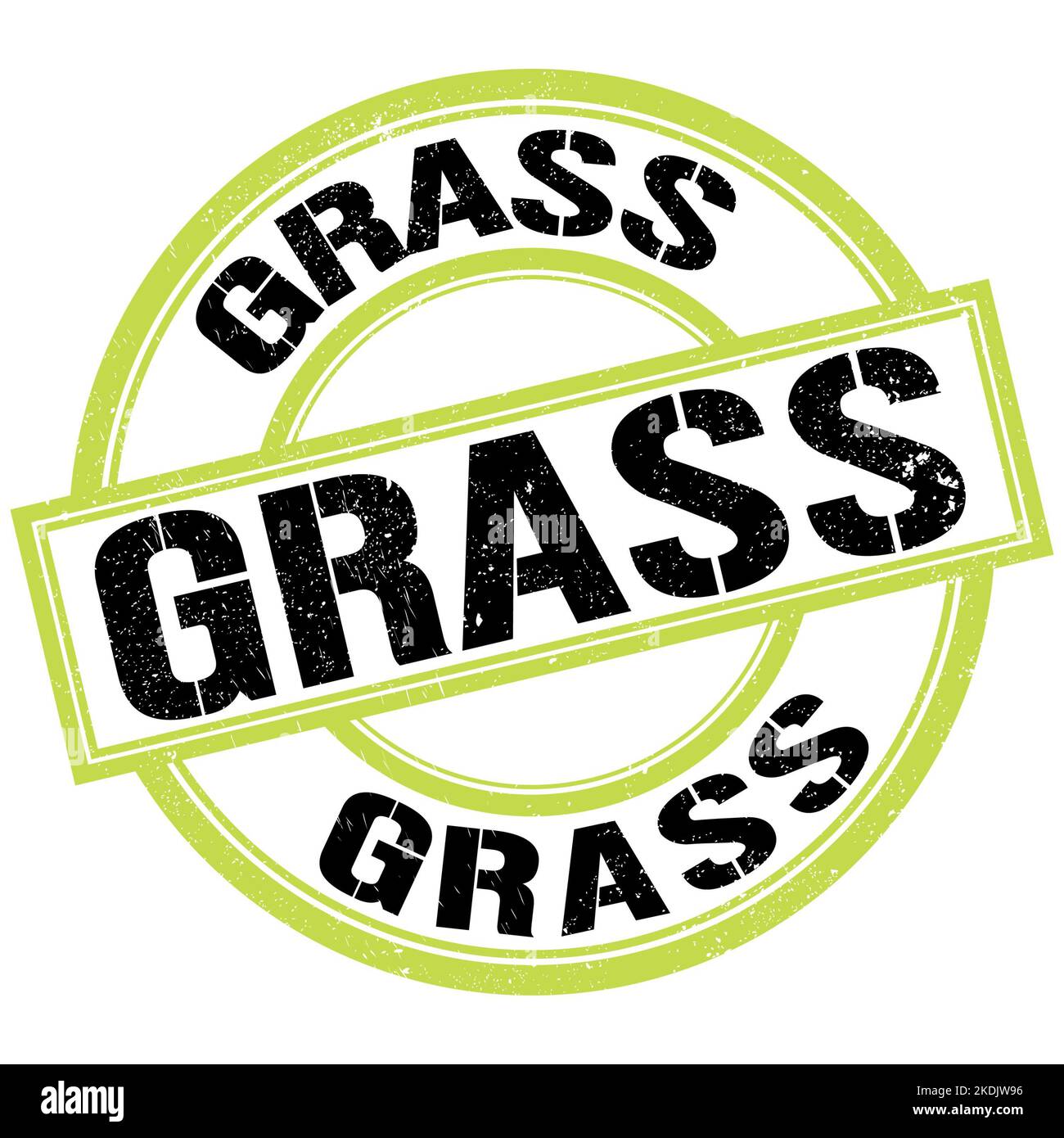 GRASS text written on green-black round stamp sign Stock Photo - Alamy