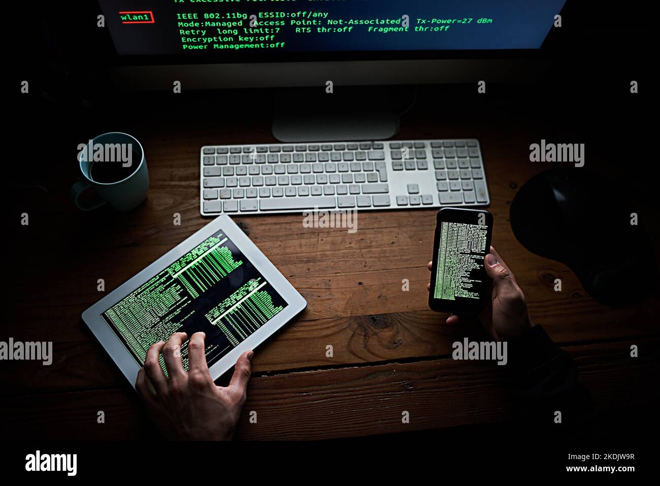 Sifting through the metadata. High angle shot of an unidentifiable ...
