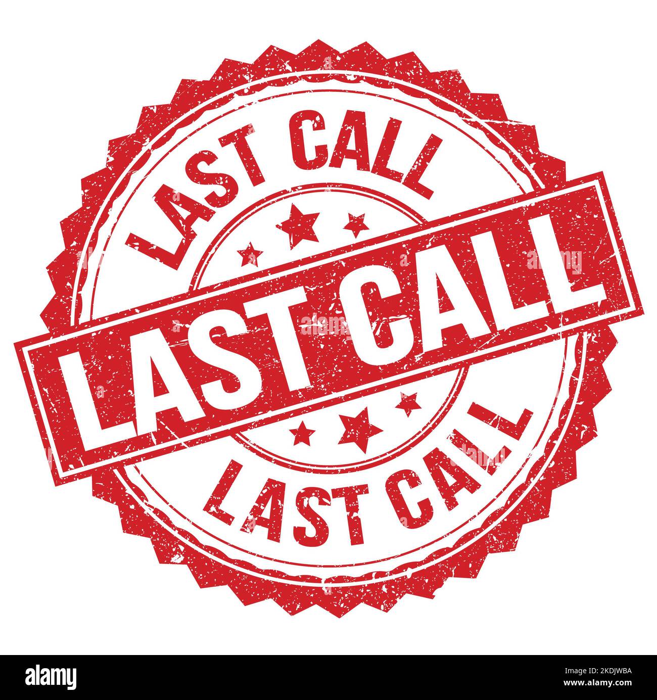 LAST CALL text written on red round stamp sign Stock Photo - Alamy
