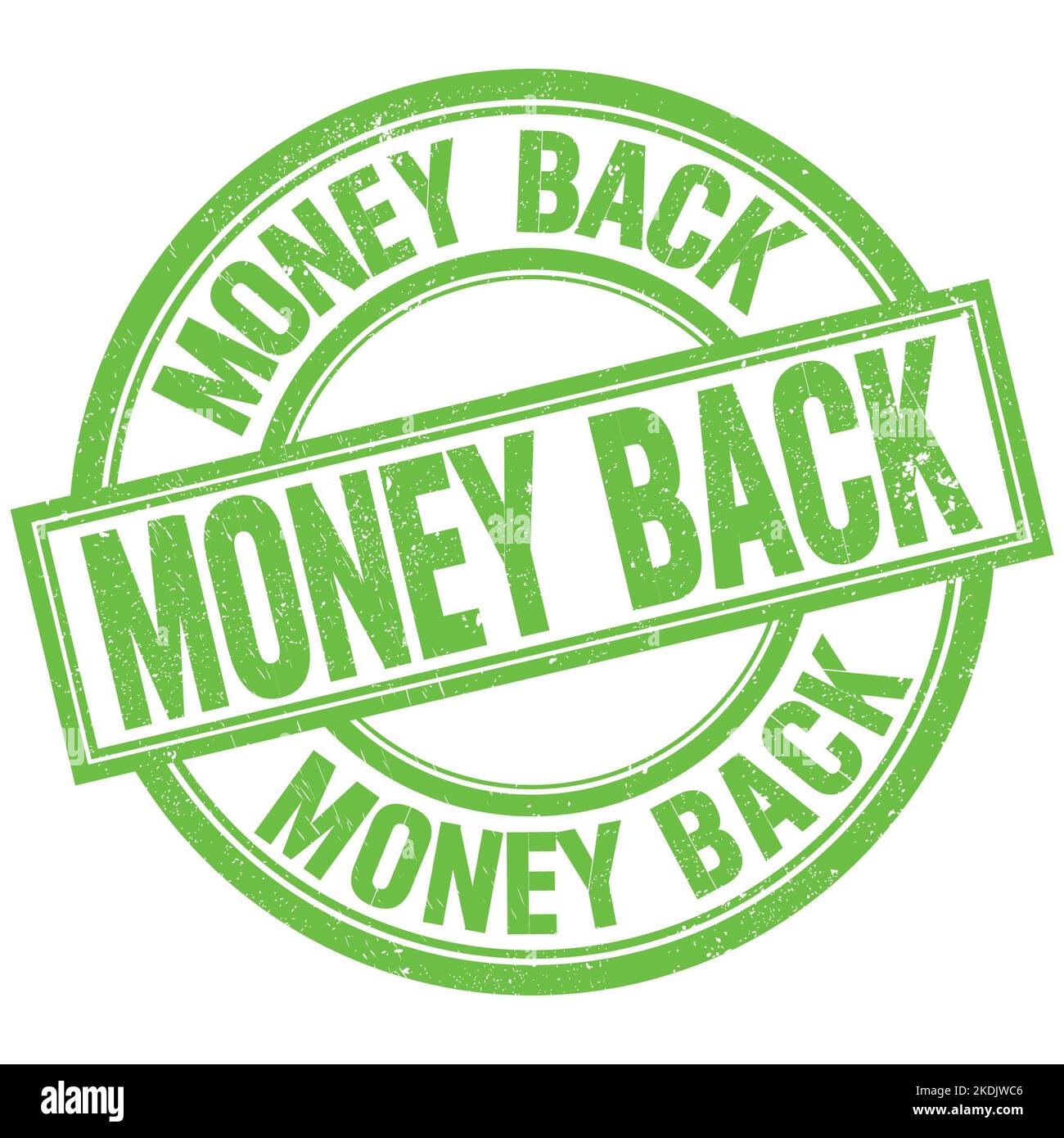 MONEY BACK text written word on green round stamp sign Stock Photo - Alamy