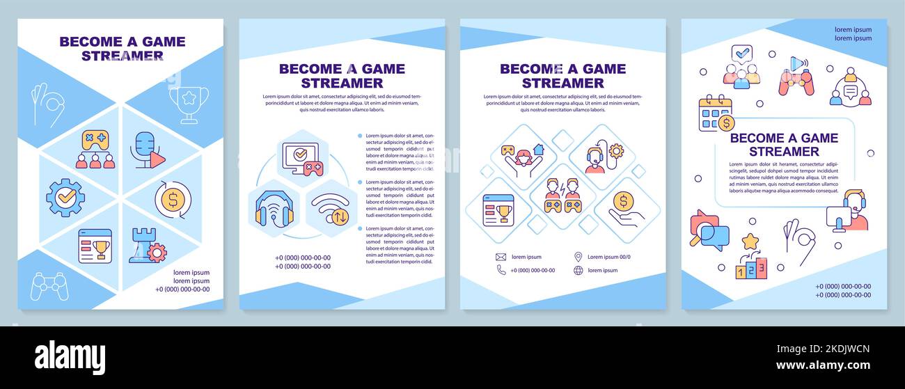 Become game streamer brochure template Stock Vector Image & Art - Alamy