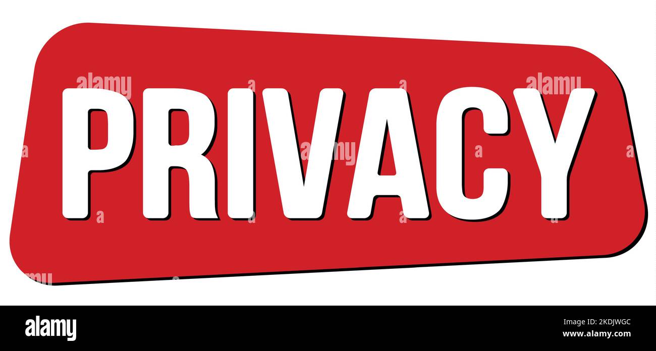 PRIVACY text written on red trapeze stamp sign Stock Photo - Alamy