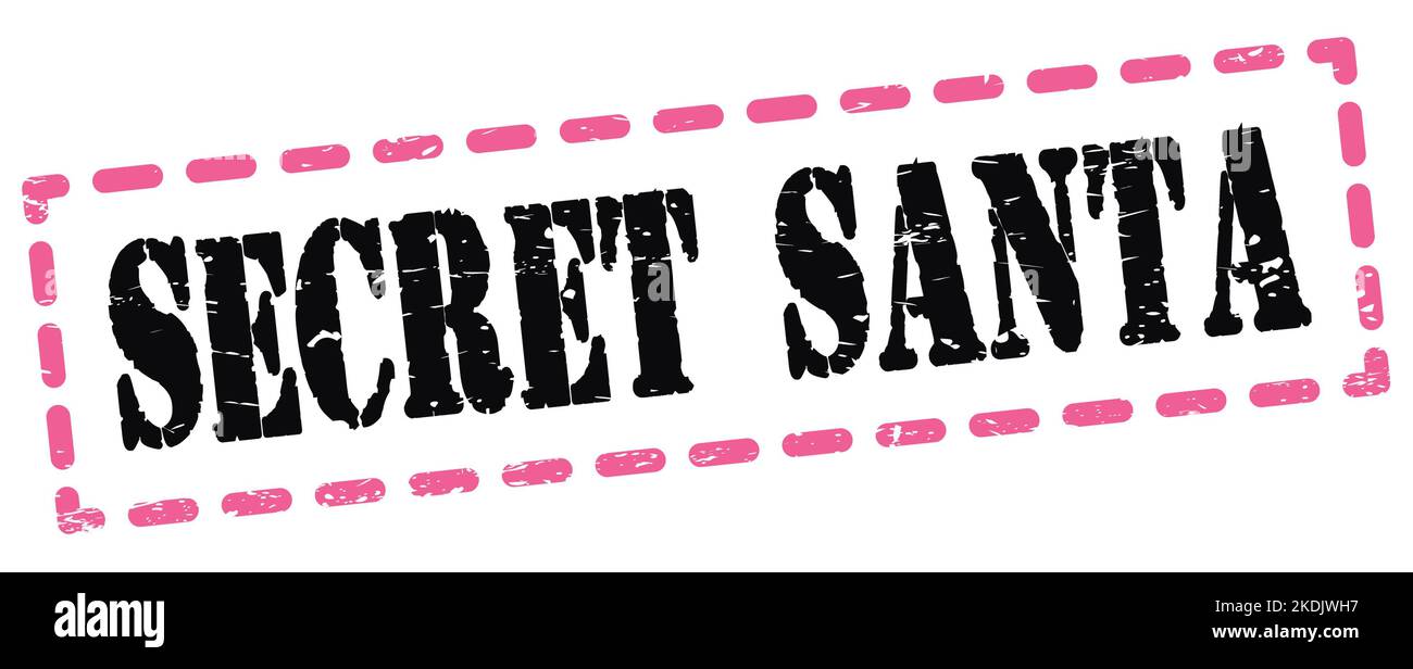 SECRET SANTA text written on pink-black dash stamp sign Stock Photo - Alamy
