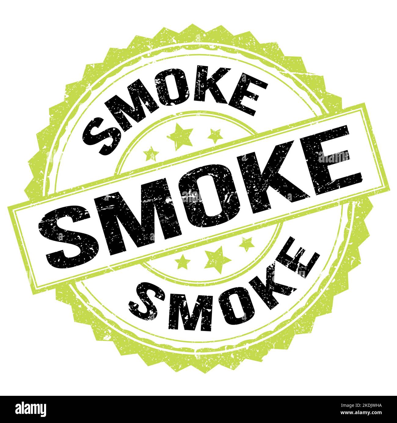 SMOKE text written on green-black round stamp sign Stock Photo - Alamy