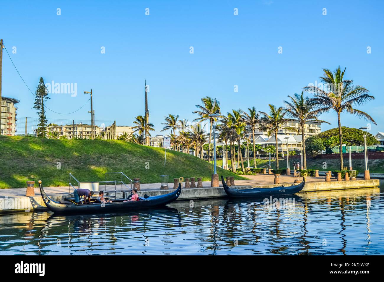 Scenic Gondola ride in Durban waterfront canal near Ushaka South Africa ...