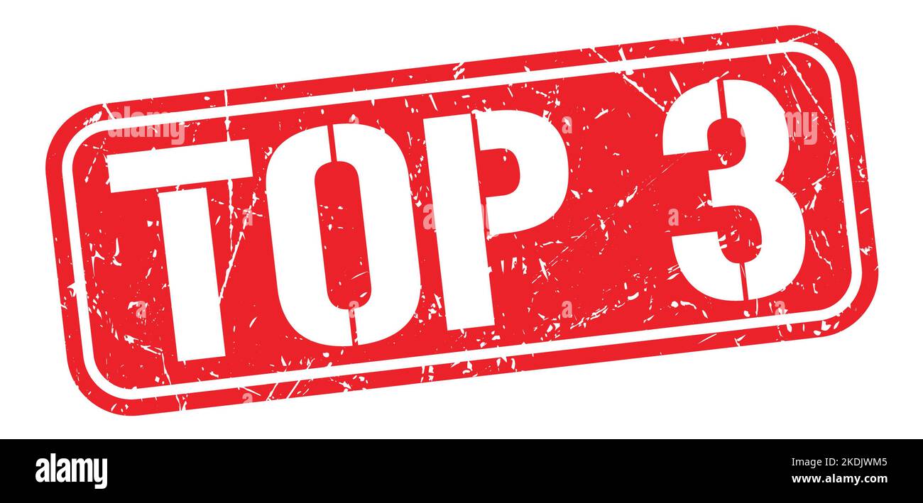 TOP 3 text written on red grungy stamp sign Stock Photo - Alamy