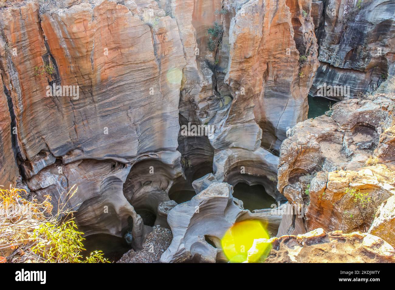 Rock formation in Bourke's Luck Potholes in Blyde canyon reserve in ...