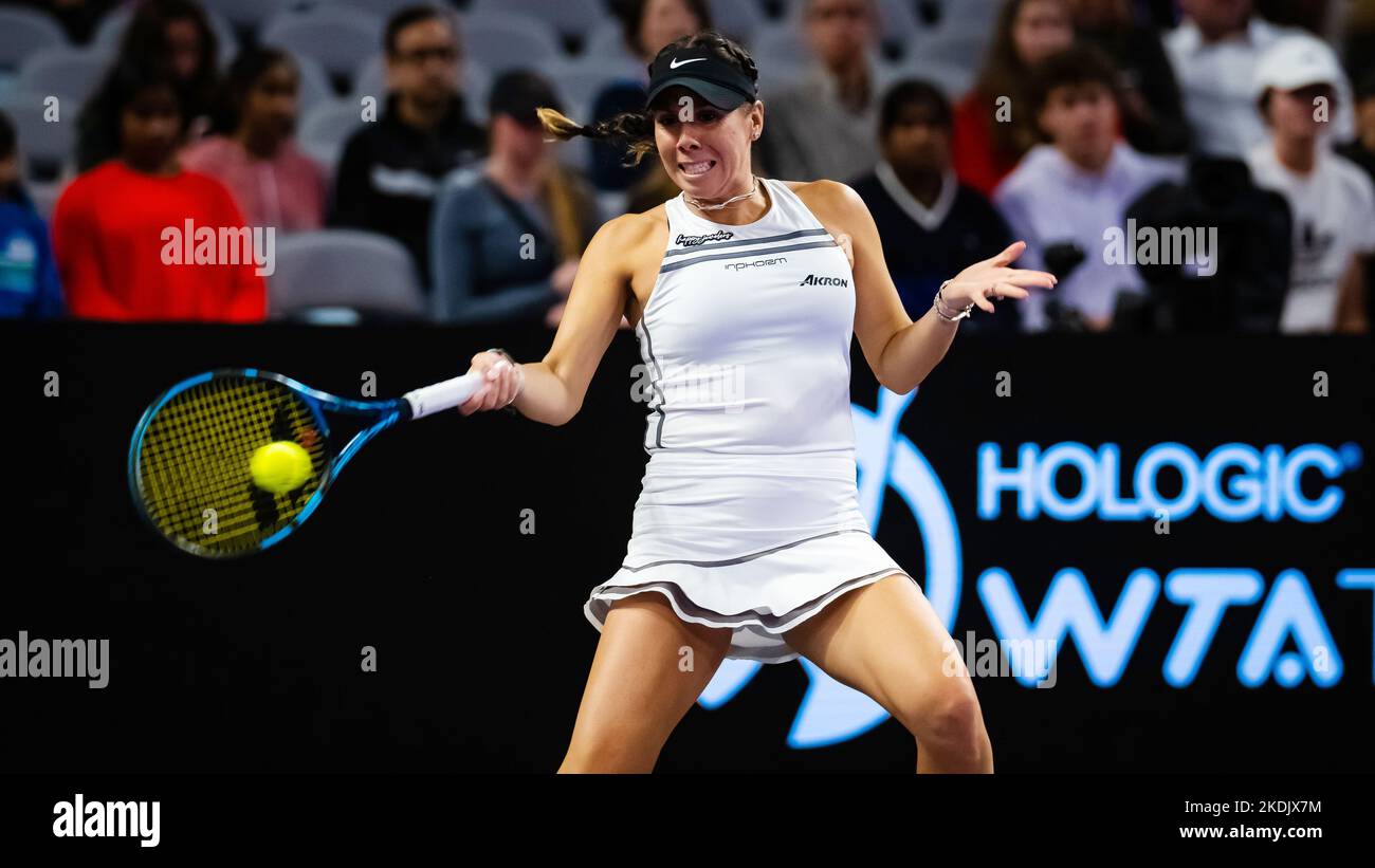 Giuliana Olmos of Mexico in action during her third round-robin doubles ...