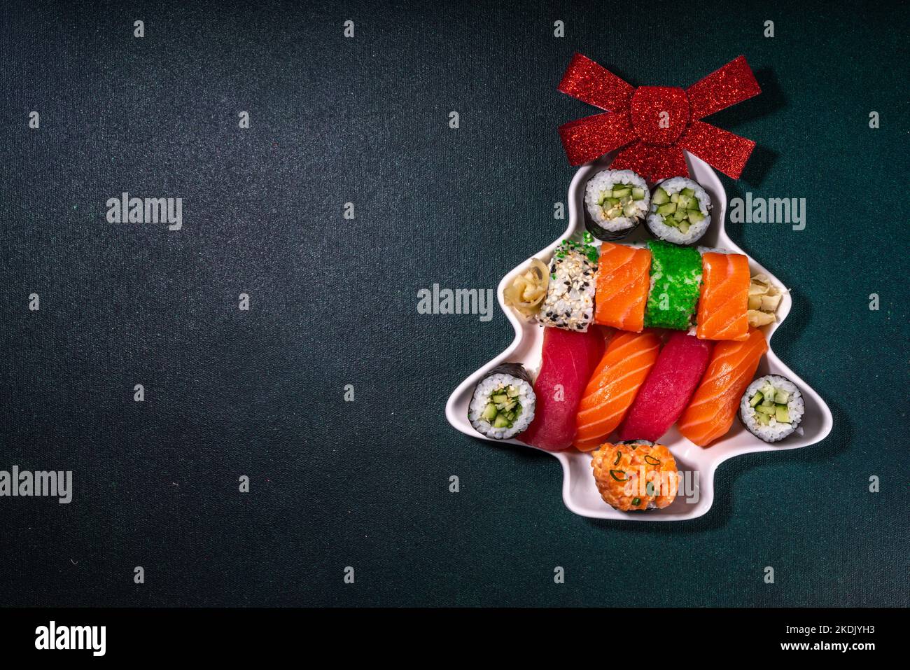 Sushi for Christmas New Year party, winter holiday food delivery menu ...