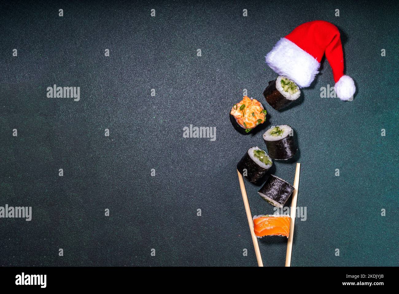 Sushi for Christmas New Year party, winter holiday food delivery menu ...