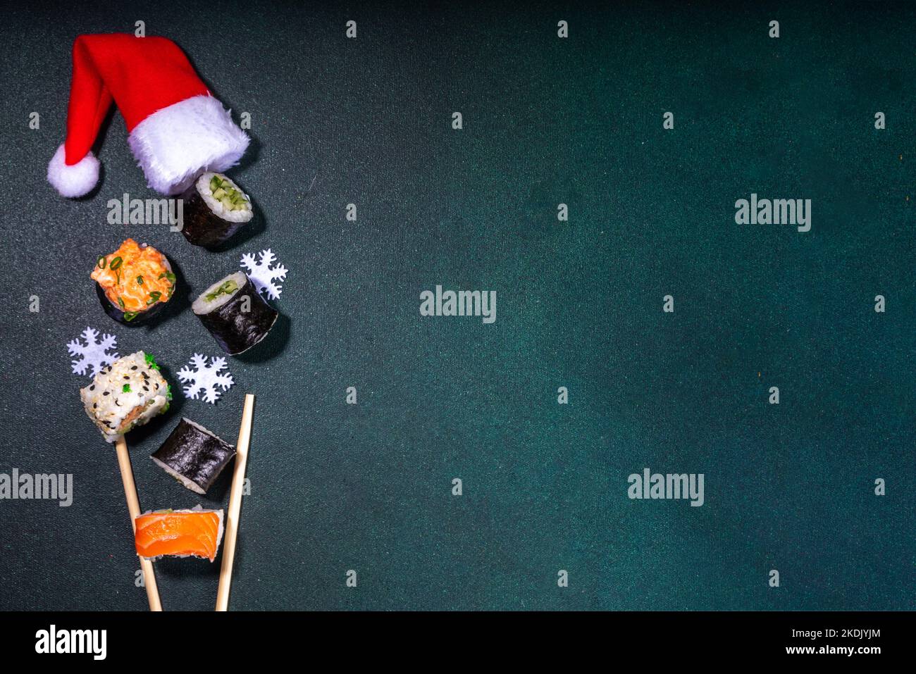Sushi for Christmas New Year party, winter holiday food delivery menu ...