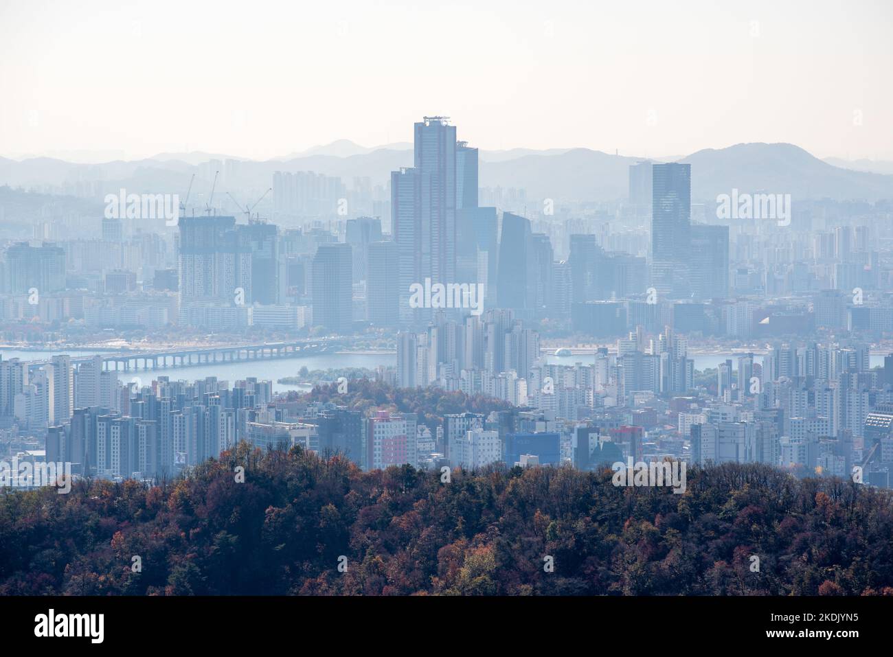 Seoul South Korea cityscape view from Inwangsan mountain on 5 November ...