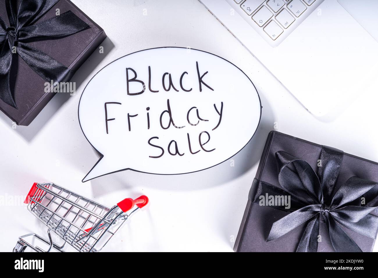 Black friday sale background. Simple black flat lay with sign "Black ...