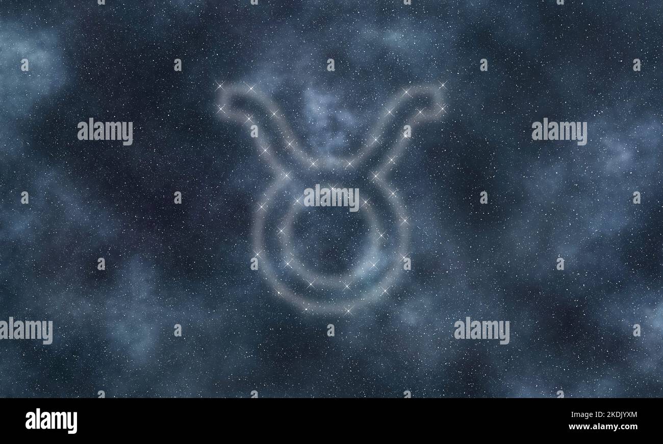 Taurus zodiac sign, night sky, Taurus symbol Stock Photo - Alamy