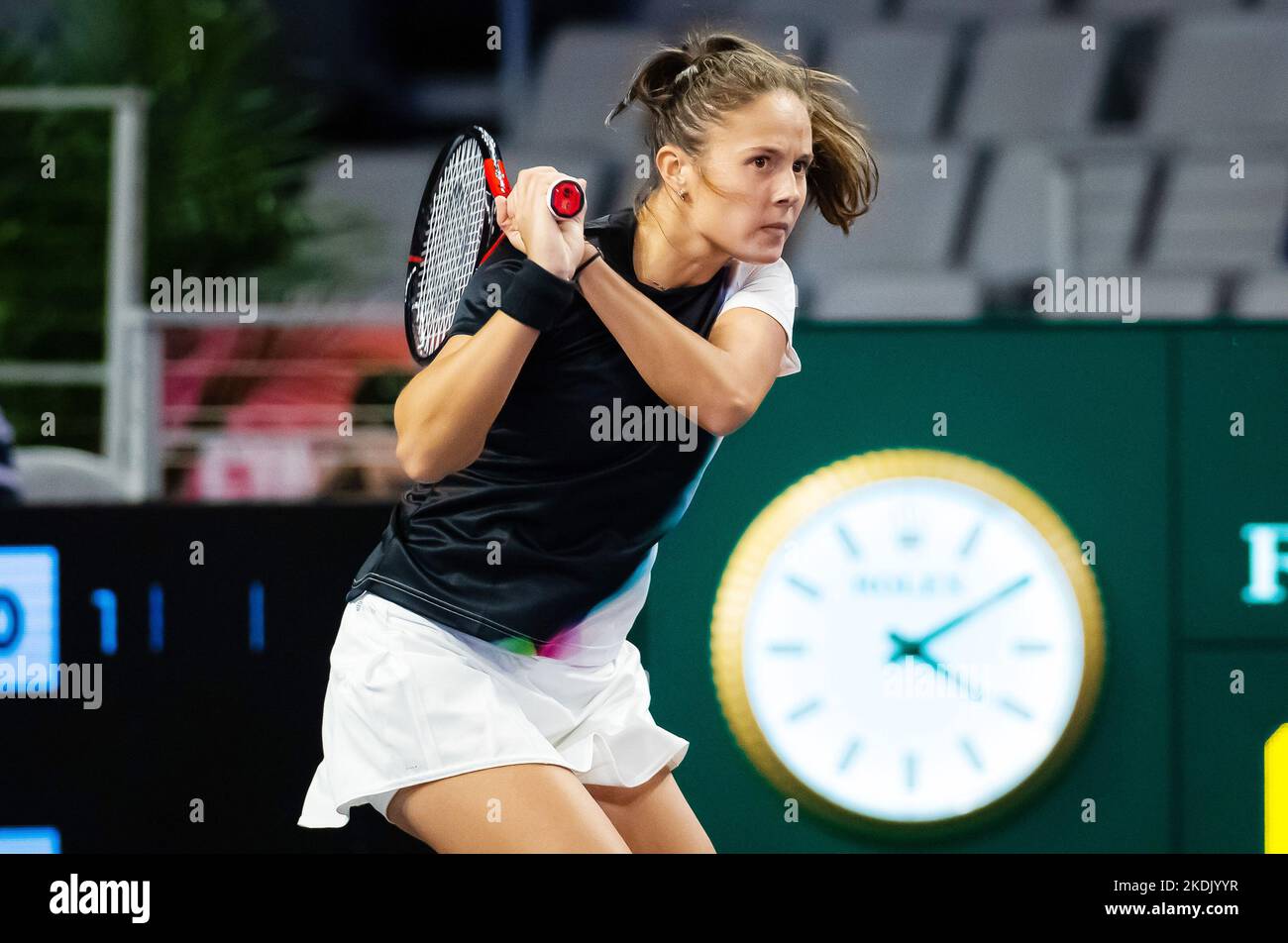Daria Kasatkina of Russia in action against Caroline Garcia of France ...