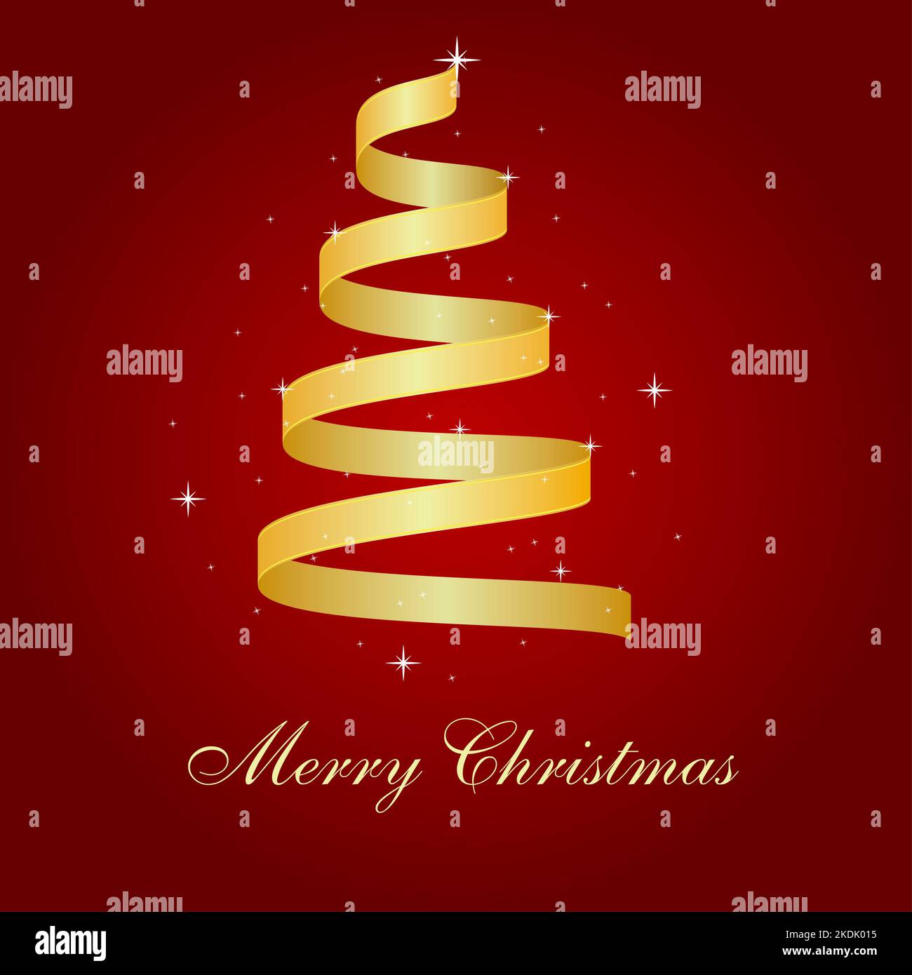 Christmas tree. Merry Christmas card. Stylized ribbon Christmas tree ...