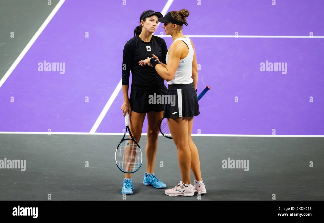 Anna Danilina of Kazakhstan & Beatriz Haddad Maia of Brazil in action during the third round ...