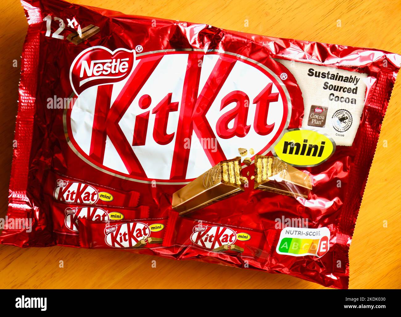 Pack of KitKat Minis bars of chocolate covered sweets product of Nestle ...
